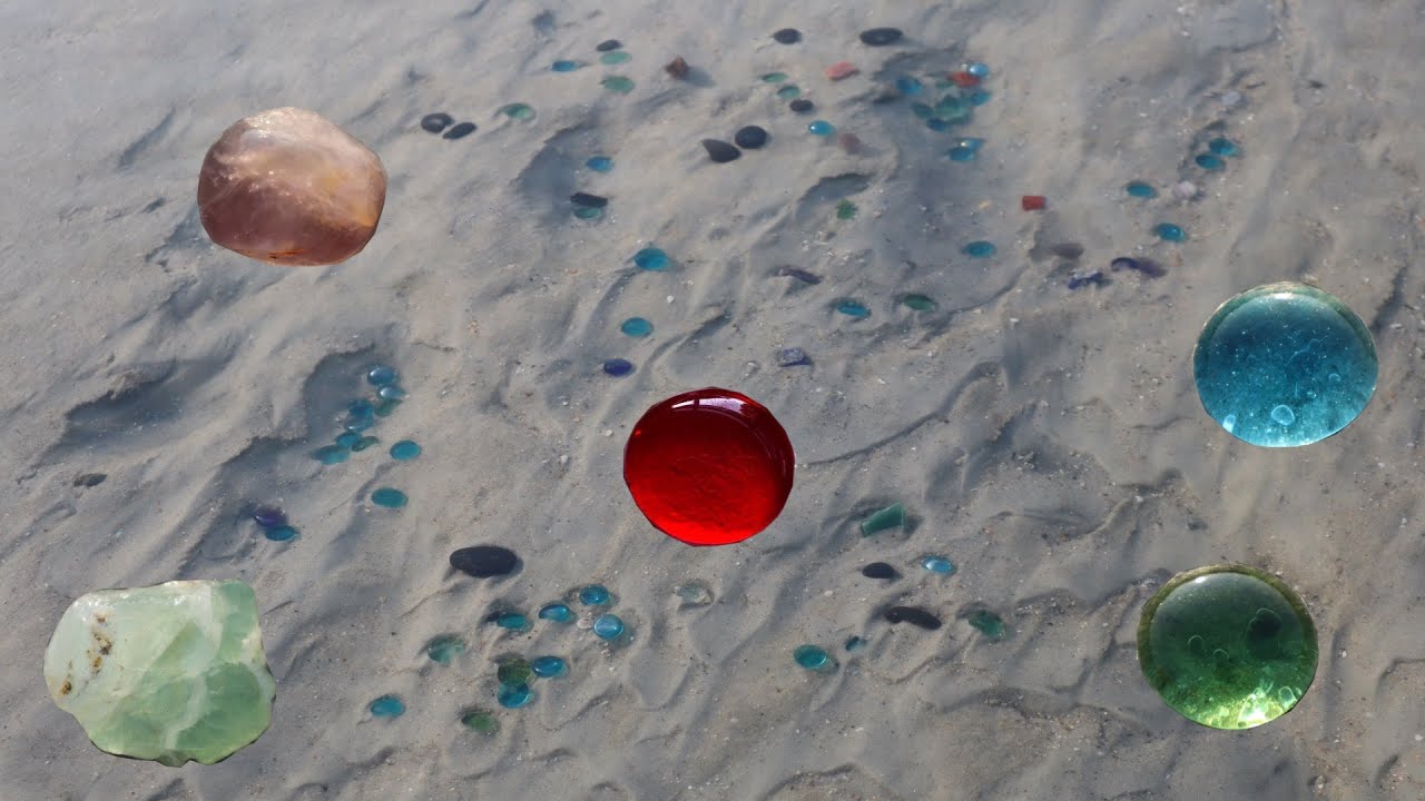 Island Crystal and Gemstone at waterslide ! Colorful Beach Crystal ...