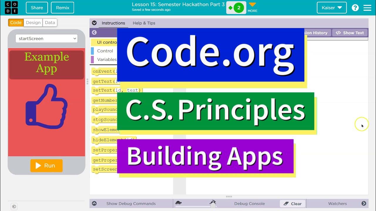 Code.org How to Create a Working Button for Your App - CS Principles ...