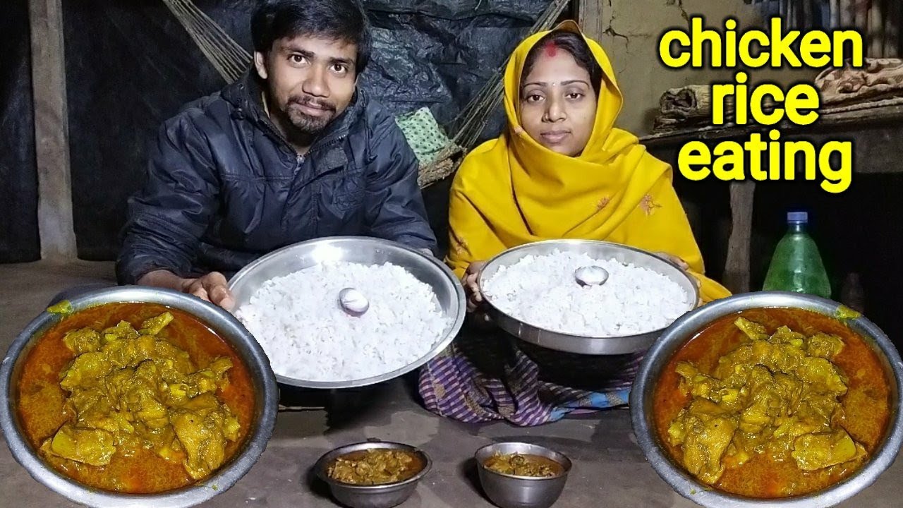 Chicken curry with rice eating | simple eating show || laka laka eating ...