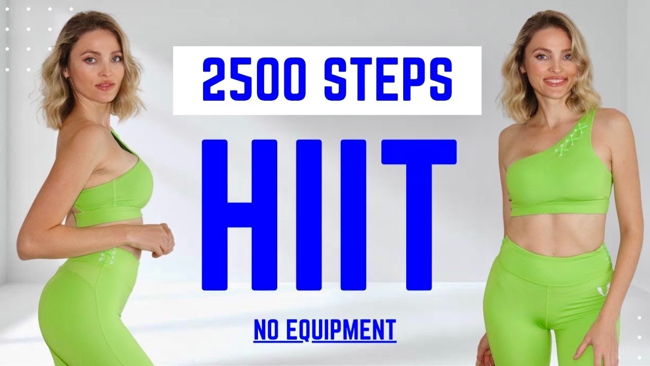 Intense 2500 Steps | Walking HIIT Workout 45/15 sec, No Equipment, All ...