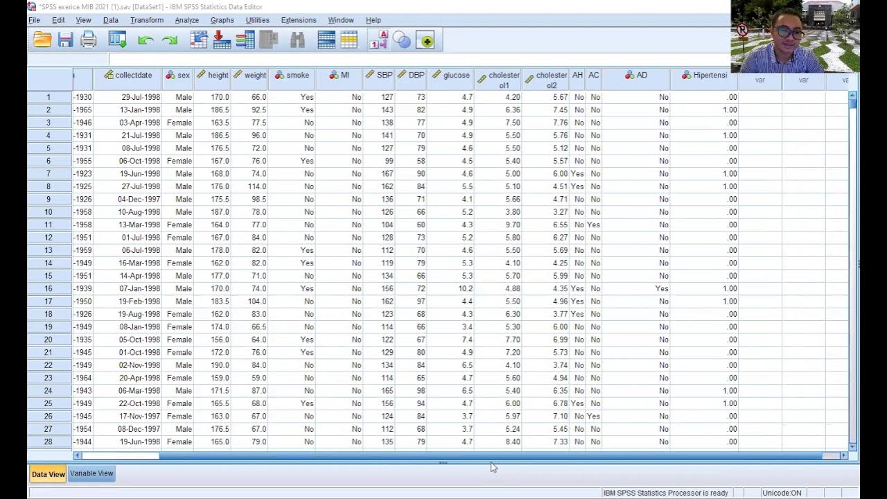 Cara membuat variabel baru hipertensi di SPSS - YouTube