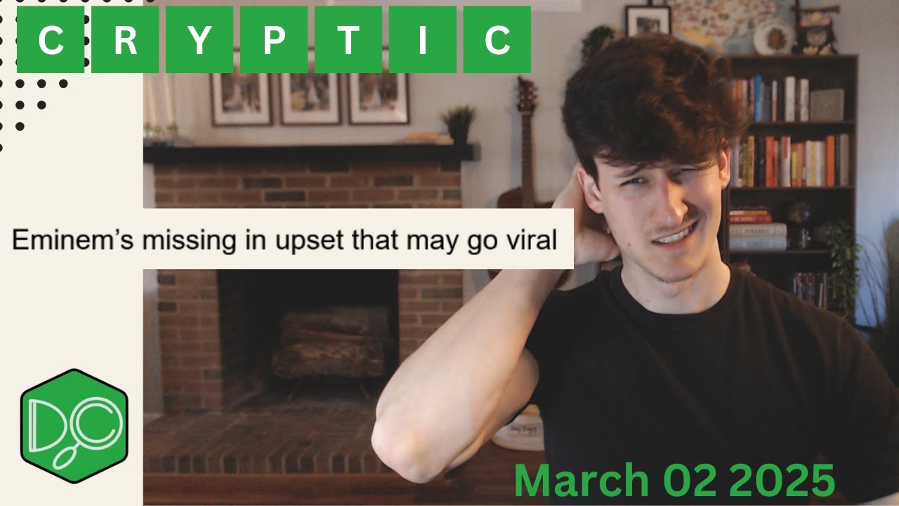 Daily Crypticle Clue - Day 122 - Eminem’s missing in upset that may go viral - YouTube