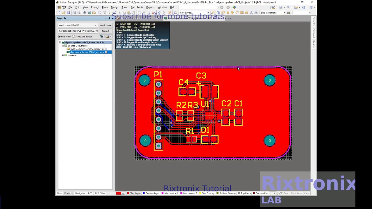 Tutorial making gyroscope sensor i3g4250d with altium part 5 - YouTube