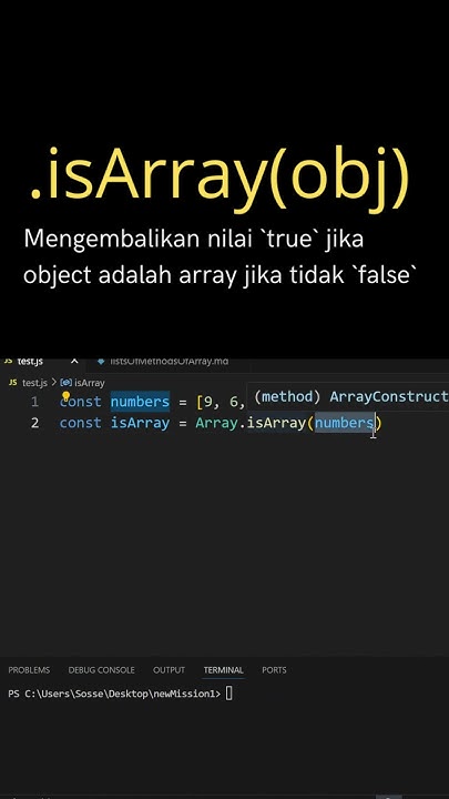 Metode .isArray() pada Array Javascript #javascript #programming #edukasi #developer - YouTube