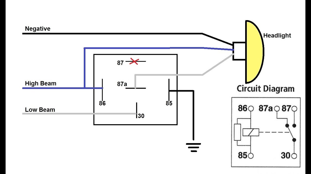 Headlight Relay Hack to stop Low and High Beam Lights coming on at the ...