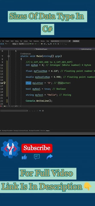 C# Data Type Sizes in Hindi/Urdu - YouTube