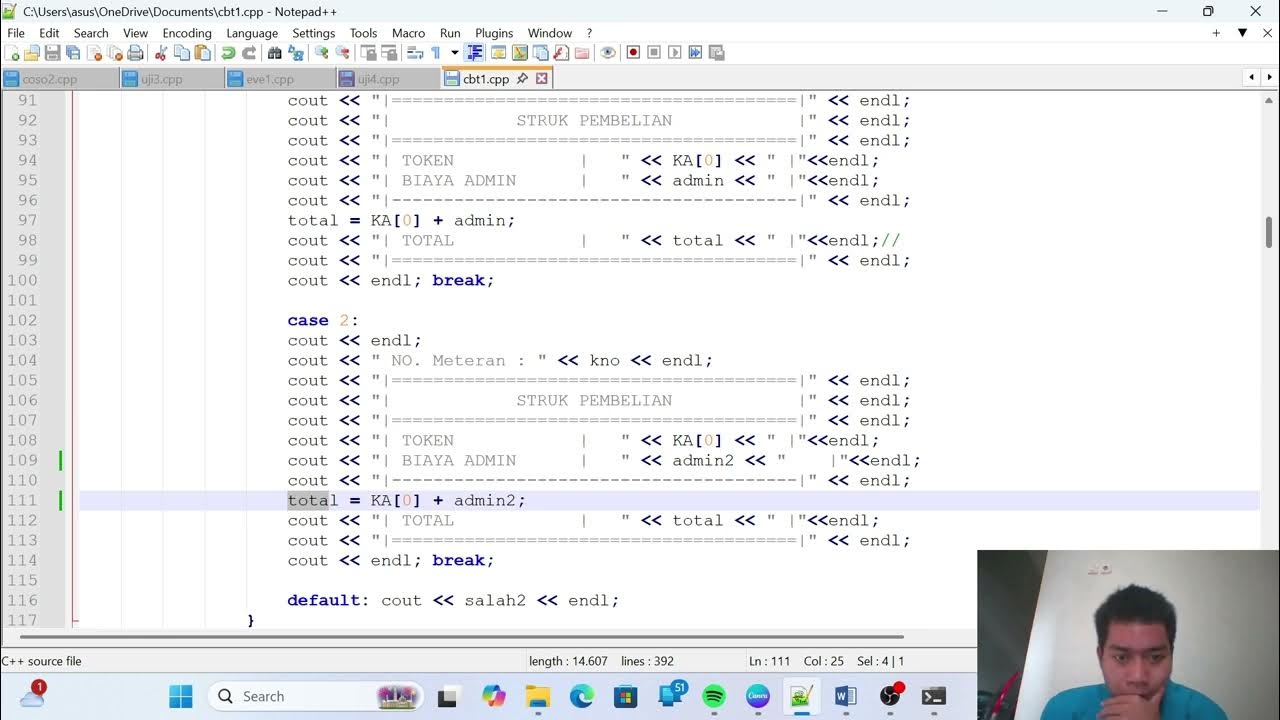 TUGAS BESAR ALGORITMA DAN PEMROGRAMAN - SI PEMBAYARAN PLN (Perintah dengan Inputan) - YouTube
