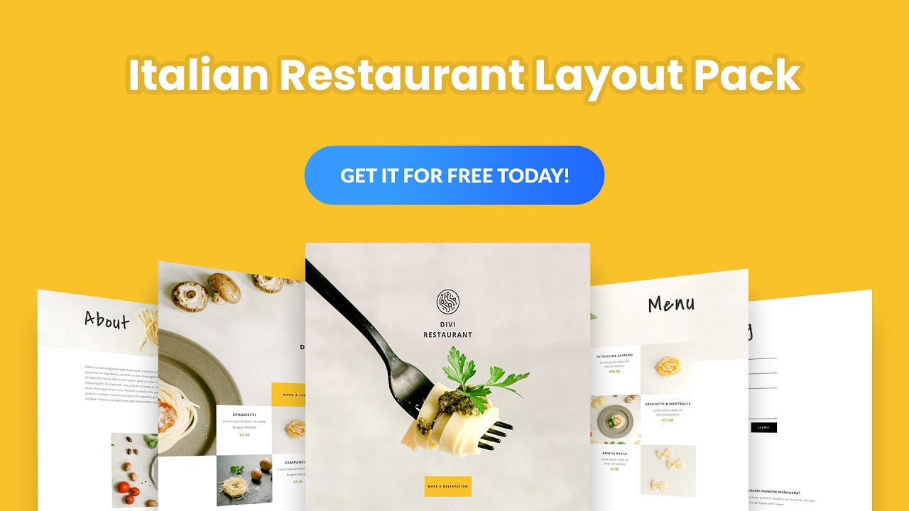 Get a FREE Italian Restaurant Layout Pack for Divi - YouTube
