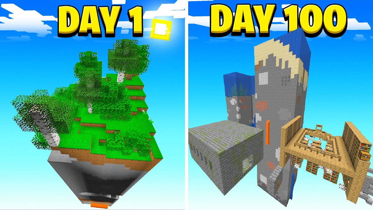 I Survived 100 Days In Minecraft With 99% Of It Missing (Here's What ...