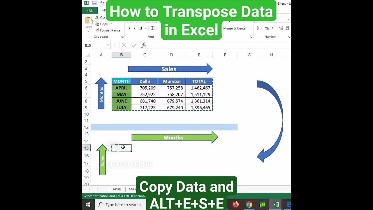 How to Transpose Data in Excel. Horizontal to Vertical &Vertical to ...