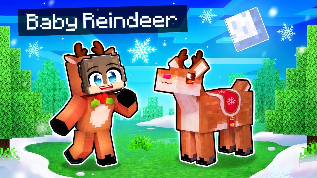 Playing Minecraft as a BABY Reindeer! - YouTube