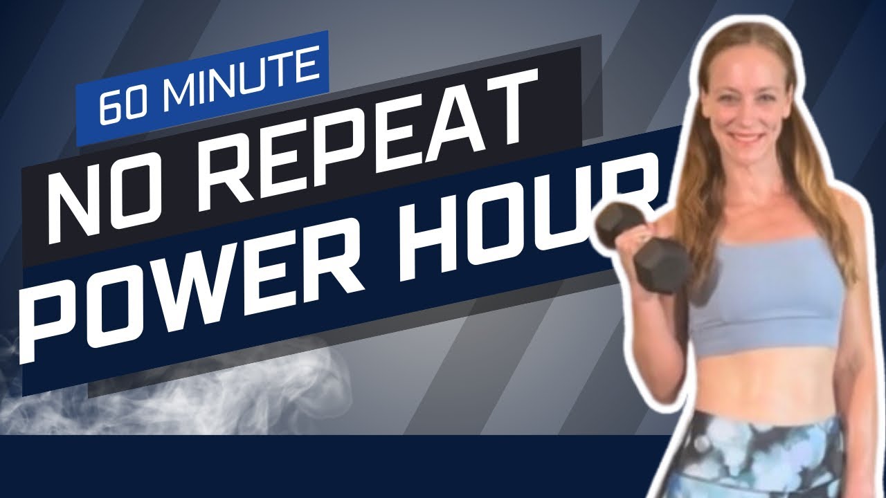 POWER HOUR! 60 MIN NO REPEAT FULL BODY HIIT WORKOUT // With Dumbbells ...
