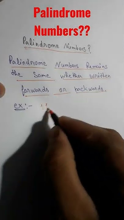 What is palindrome number with example?Types of numbers उलट पुलट संख्या ...
