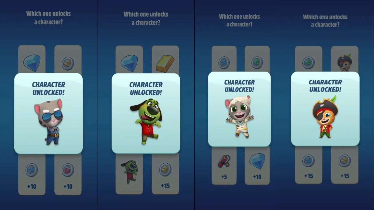Talking Tom Gold Run:Lucky Cards-Unlocking Players Officer Tom,Zombie ...