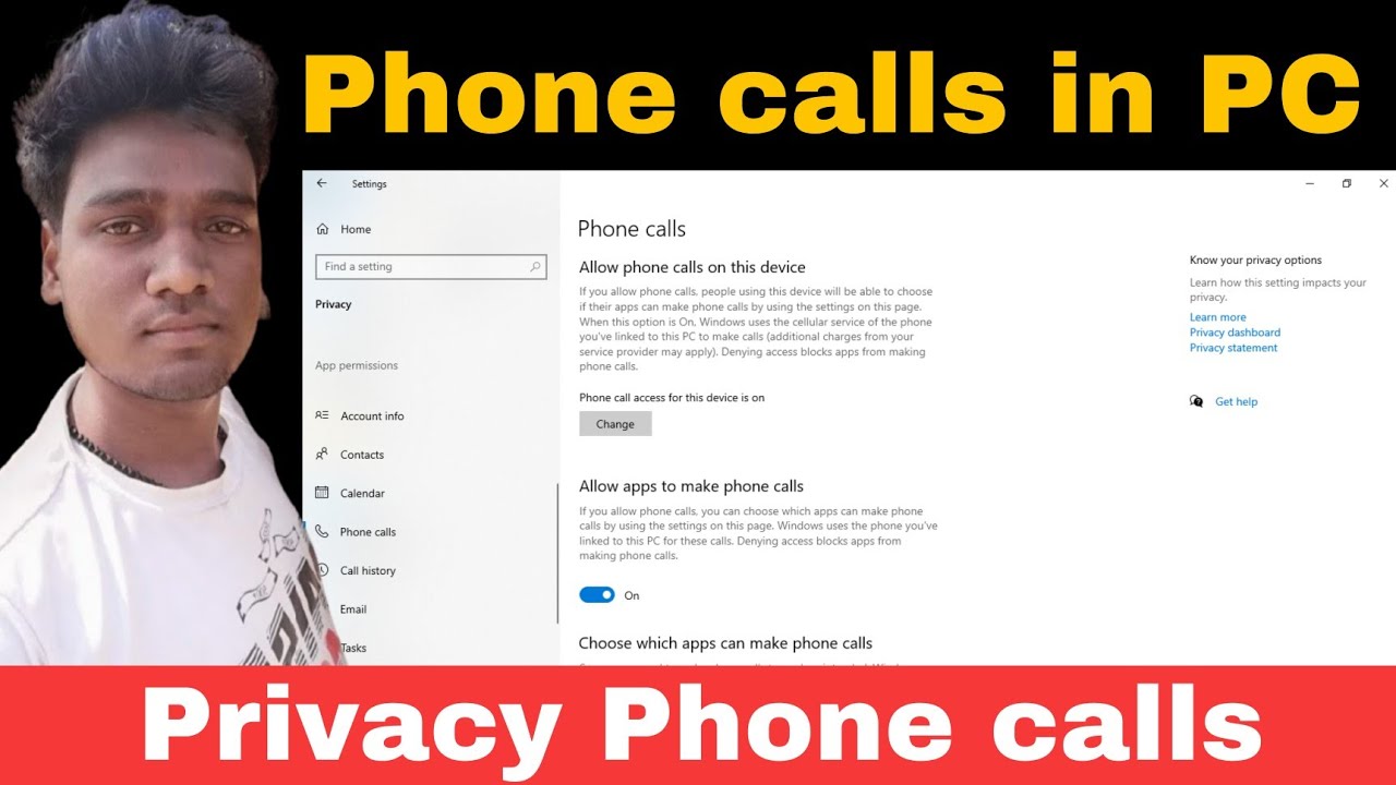 Phone calls in privacy setting in windows 10 Laptop/Computer/PC | The ...