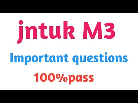 jntuk m3 unit-1 part2 important questions - YouTube