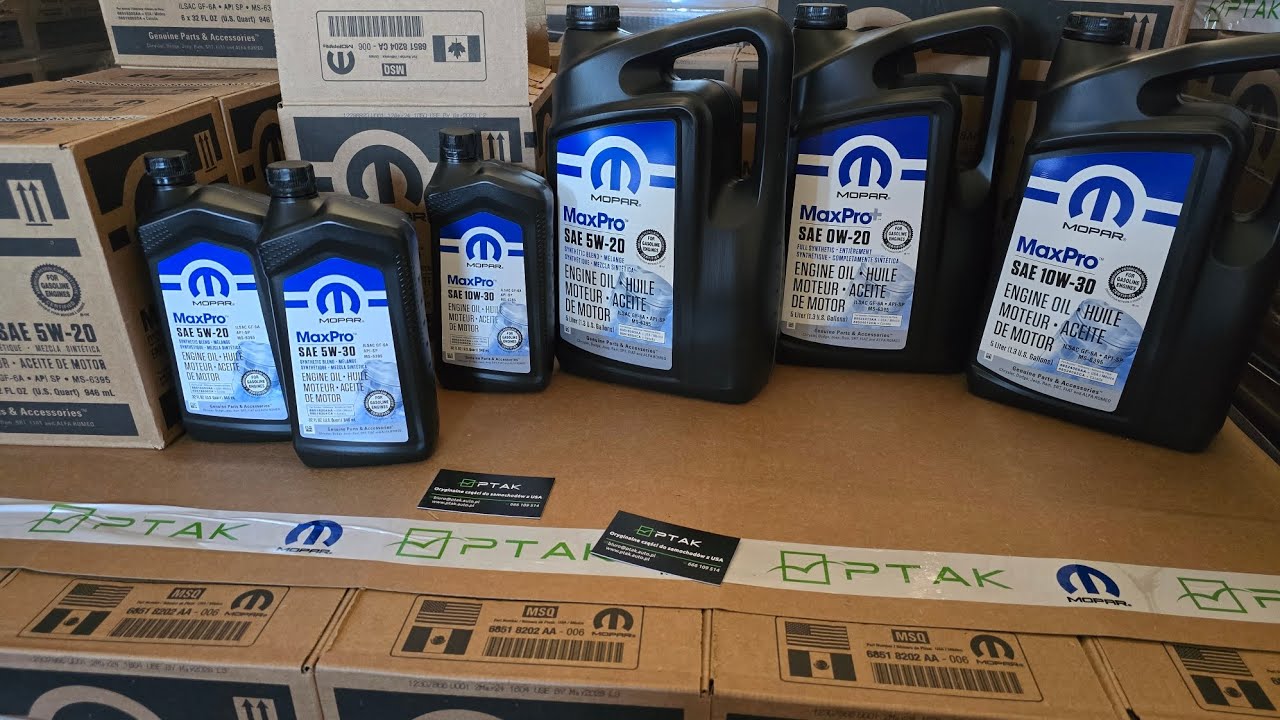 Mopar engine oils OEM 0w20 5w20 5w30 10w30 - YouTube