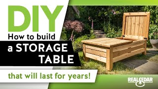 DIY - How to build a Western Red Cedar Outdoor Storage Table - RealCedar.com