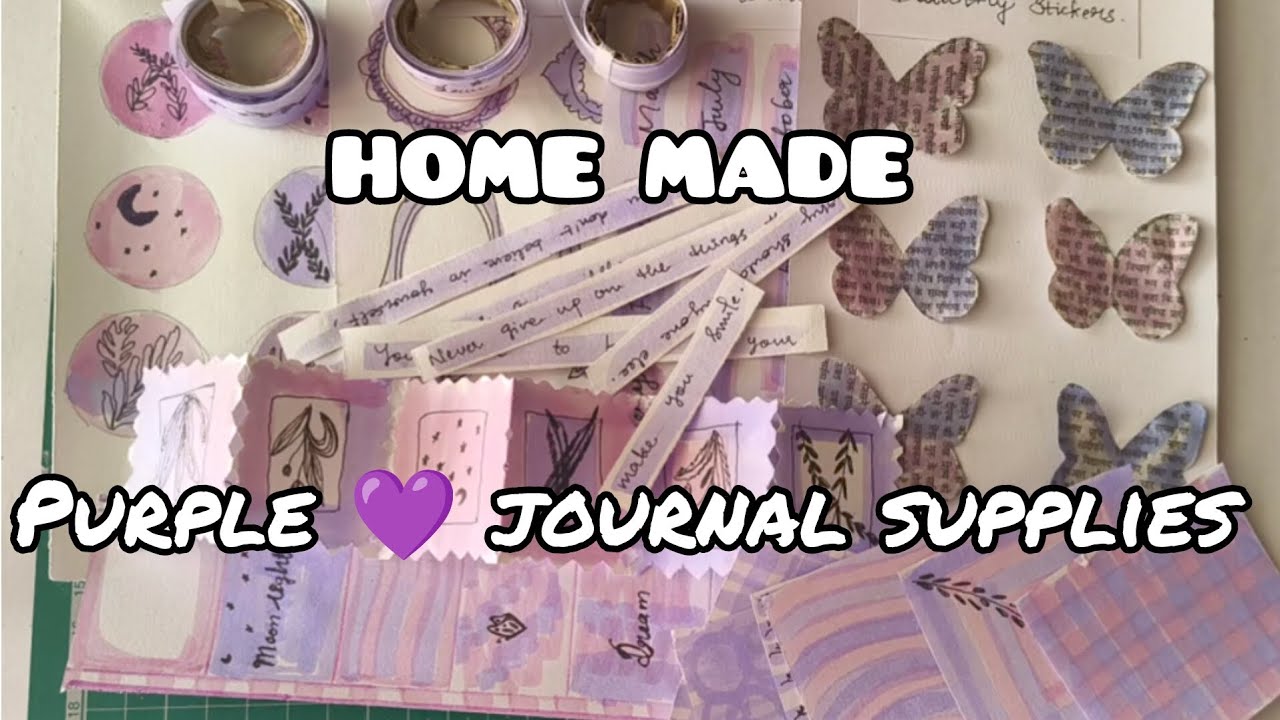 How to make simple and easy purple 💜 journal supplies at home - YouTube