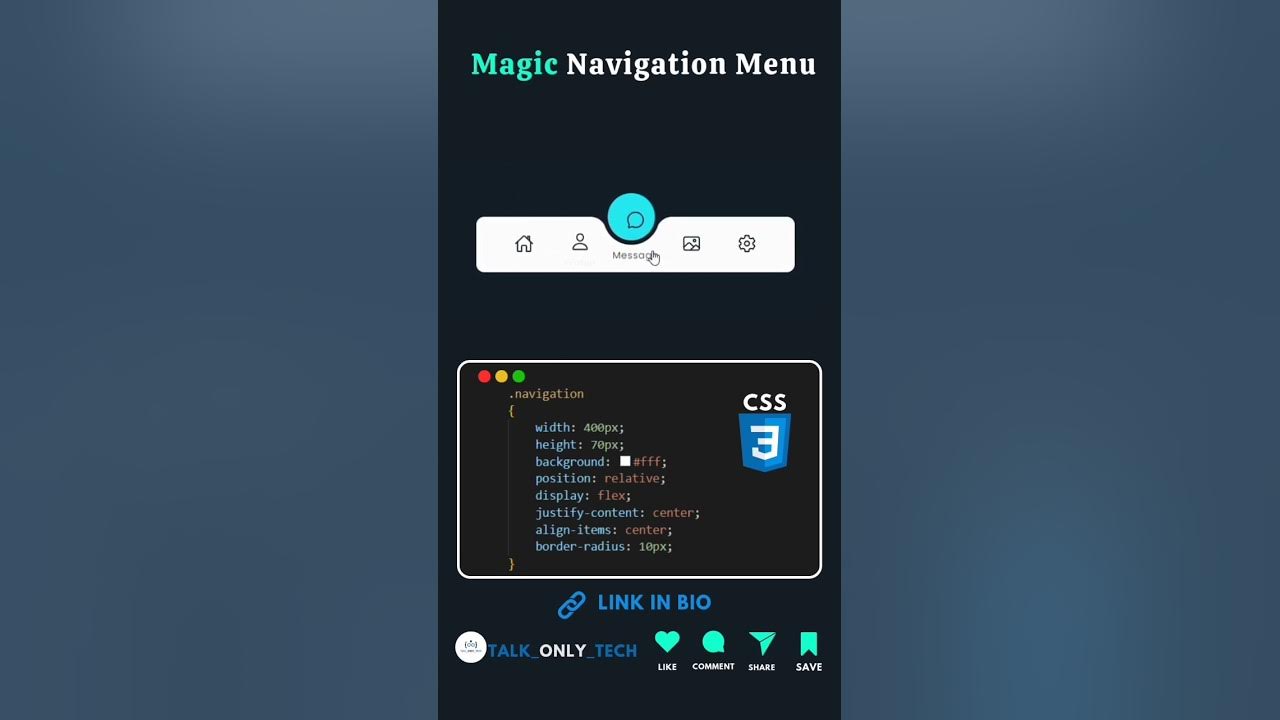 magic Navigation menu #html #css3 #js #animation #programing #popular # ...