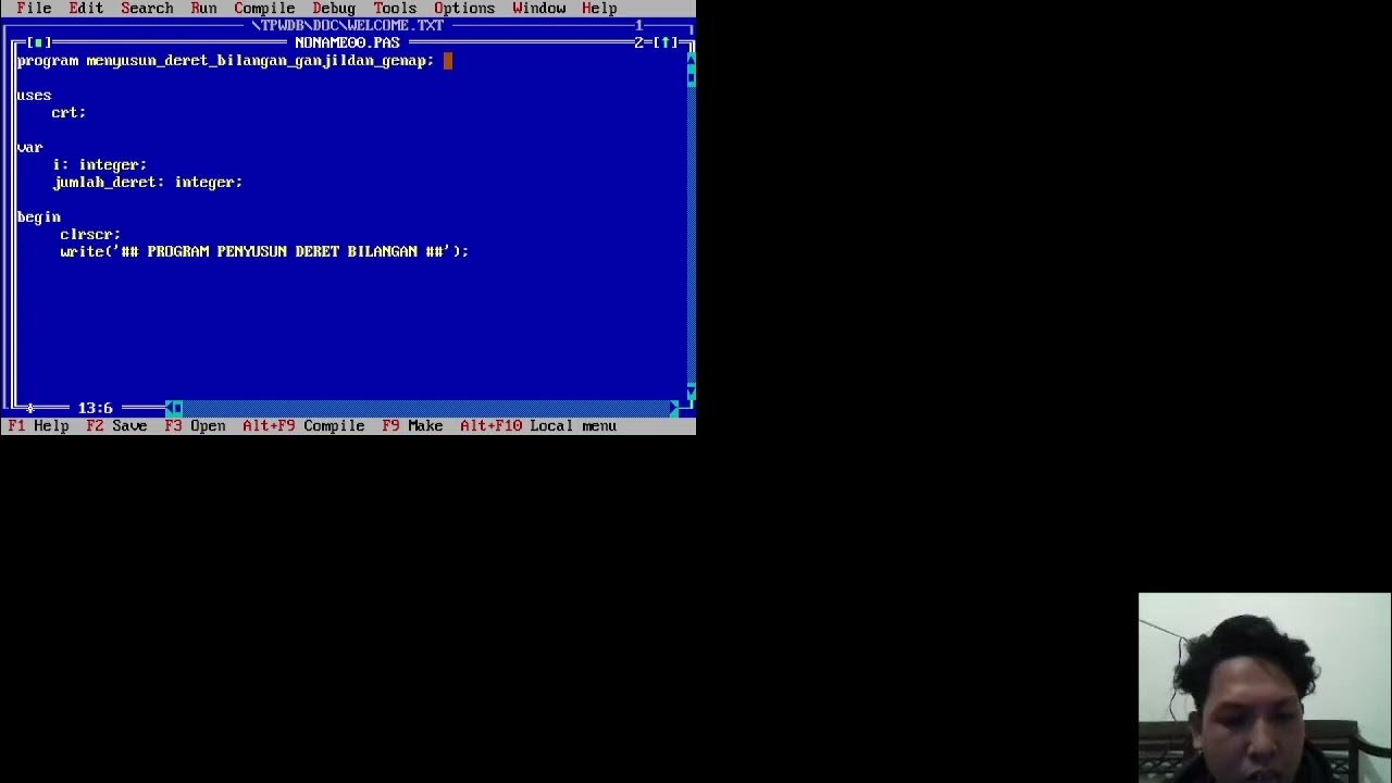 TURBO PASCAL| PROGRAM MENYUSUN DERET BILANGAN GANJIL DAN GENAP - YouTube