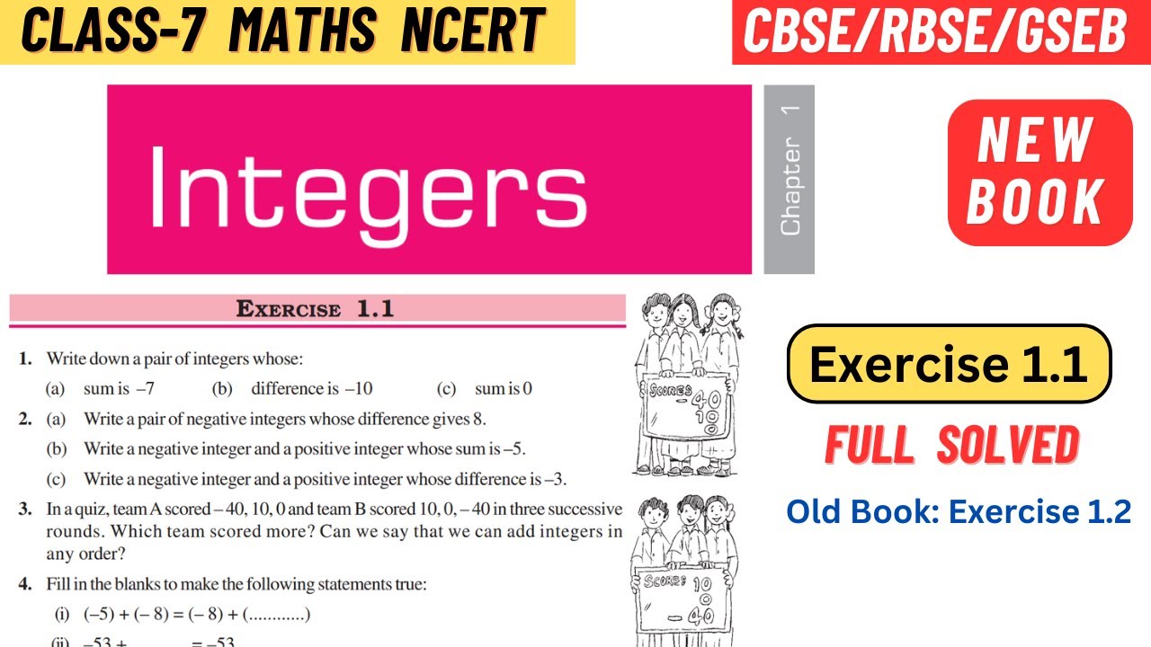 Class 7 Maths Chapter 1 Integers NCERT Exercise 1.1 Full Solved | CBSE ...
