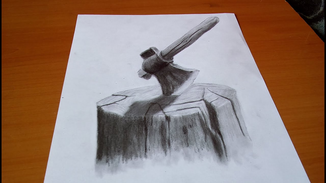 draw axe | how to draw axe step by step || axe drawing | how to draw an ...