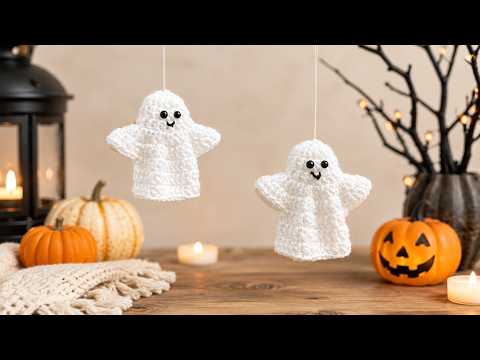 👻 How to Crochet a Mini Ghost | Easy Halloween Crochet Tutorial 🧶