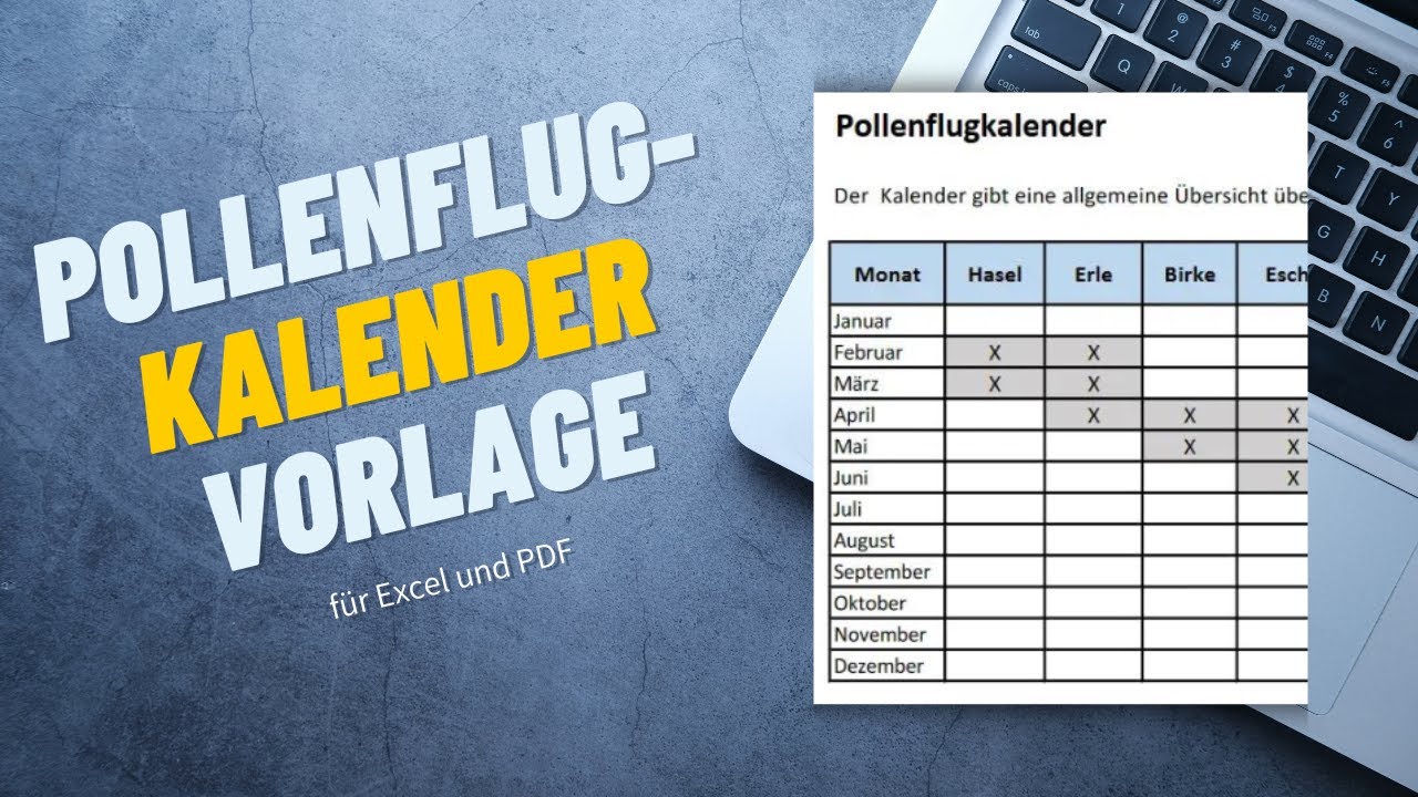 Pollenflugkalender zum Ausdrucken für Excel und PDF 🌿 | Bereite dich ...