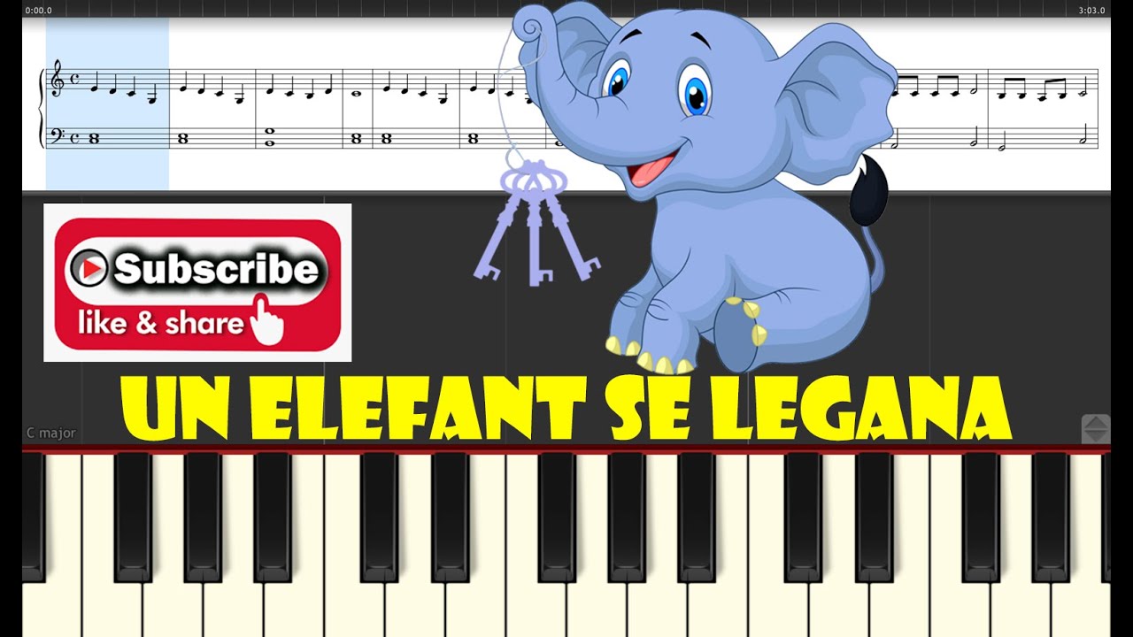 🎹 UN ELEFANT SE LEGĂNA - cântece copii Chords - Chordify
