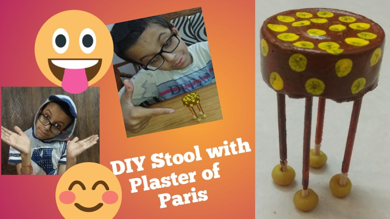 Plaster of Paris craft # Miniature stool - YouTube