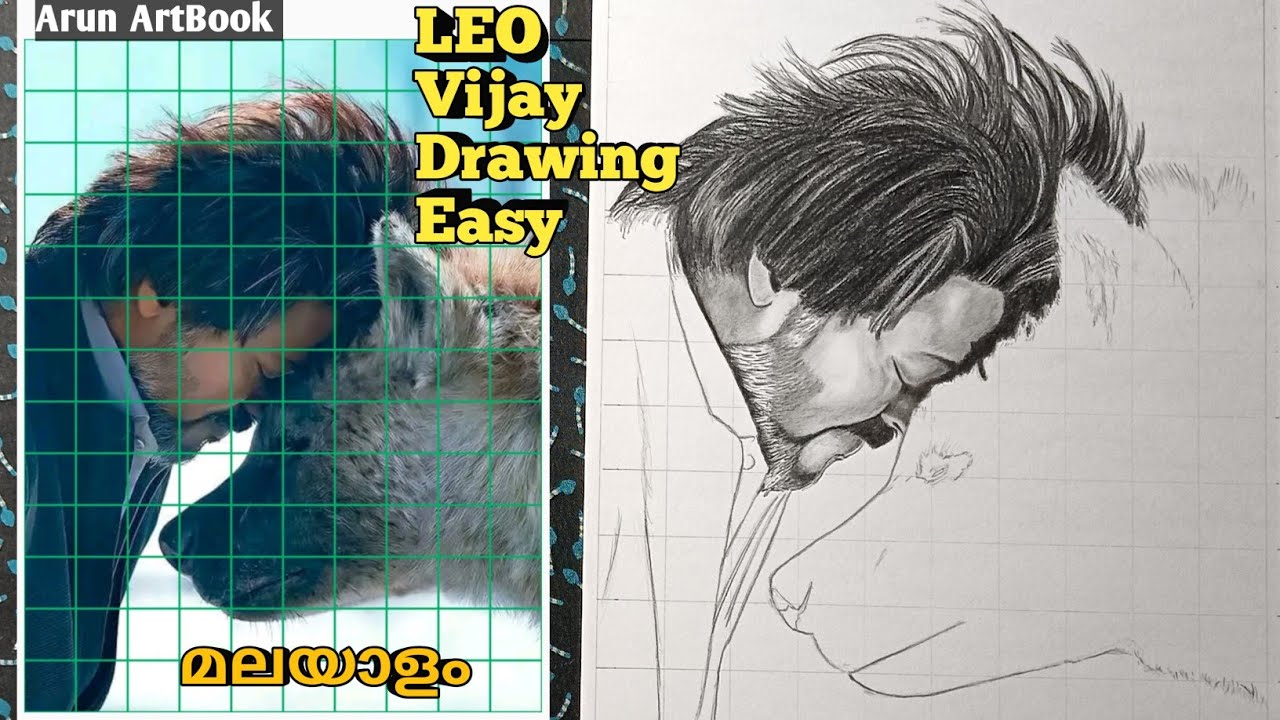 LEO Vijay Drawing Easy / Leo Hyena Drawing Easy / Vijay Thalapathy Leo ...
