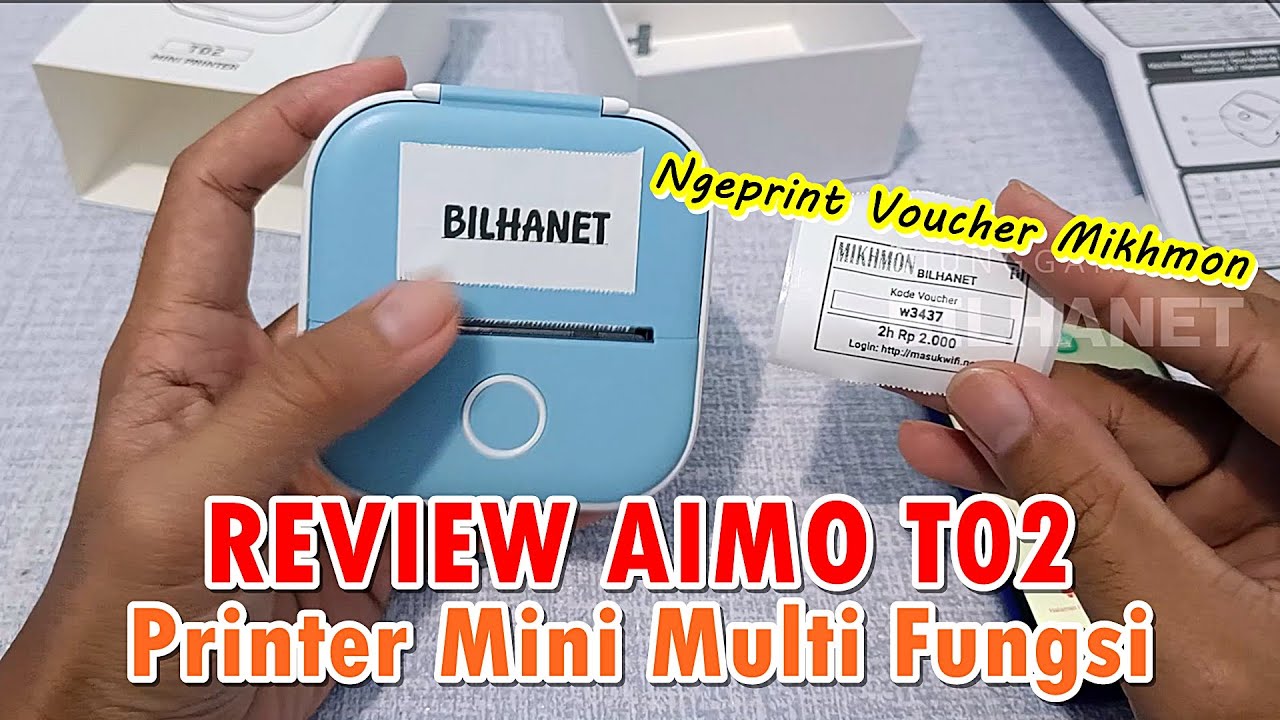 Bisa Cetak Stiker Label sampai Voucher WiFi pakai AIMO T02 Mini Printer ...