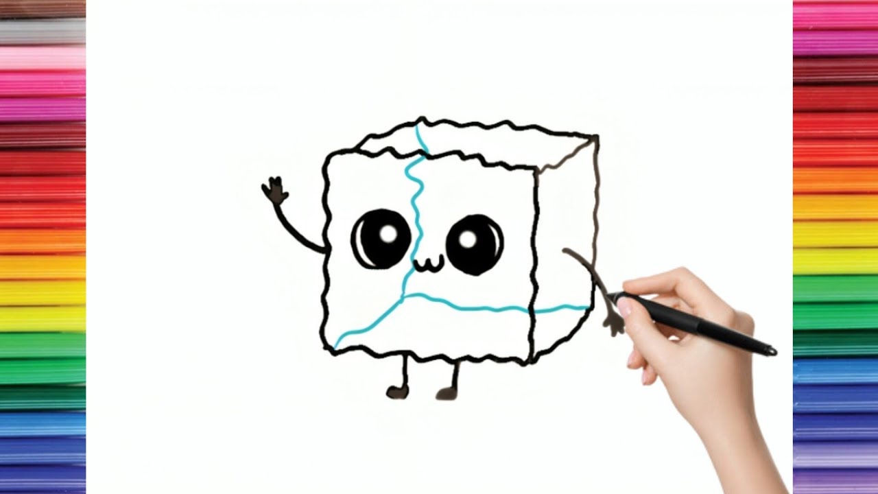 How to Draw an Ice Cube| Ice Drawing | Drawing Painting and Coloring ...