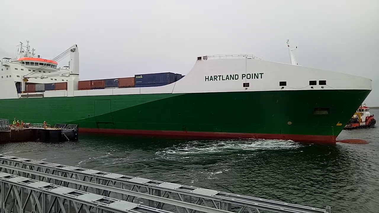 Ship cast off from Falkland Islands MARE harbour new quay - YouTube