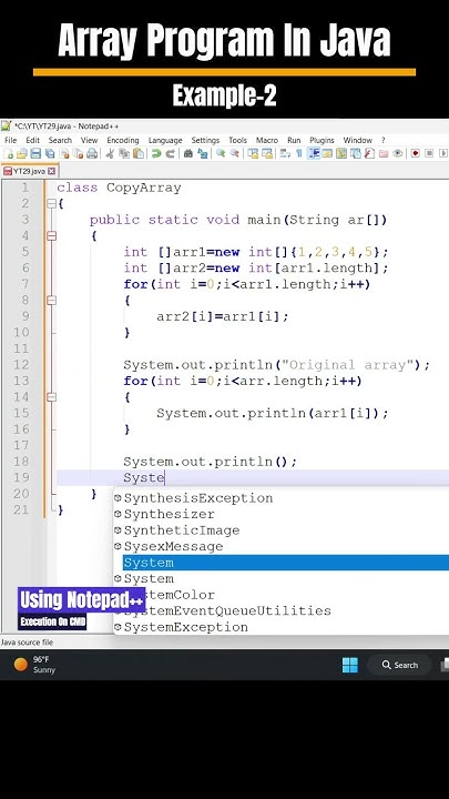 Copying Array Elements To Different Array In Java Shorts Programming Coding Java Python