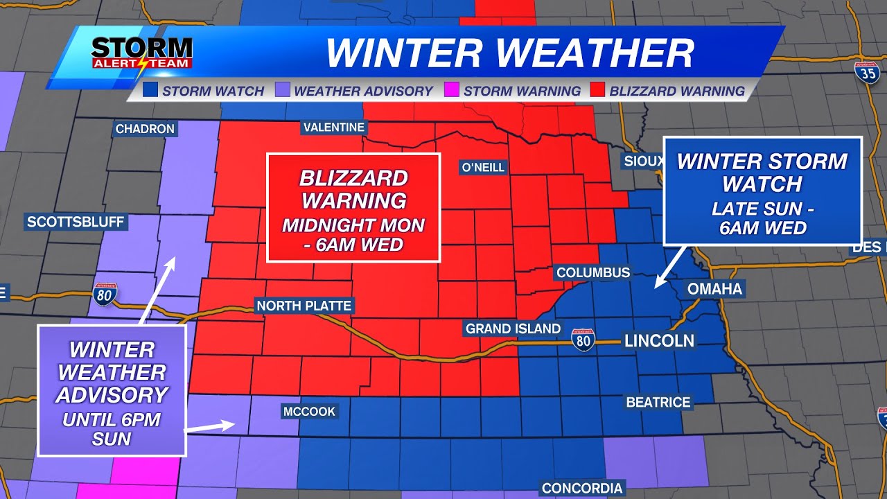 Winter storm across Nebraska to bring blizzard conditions - December 24 ...