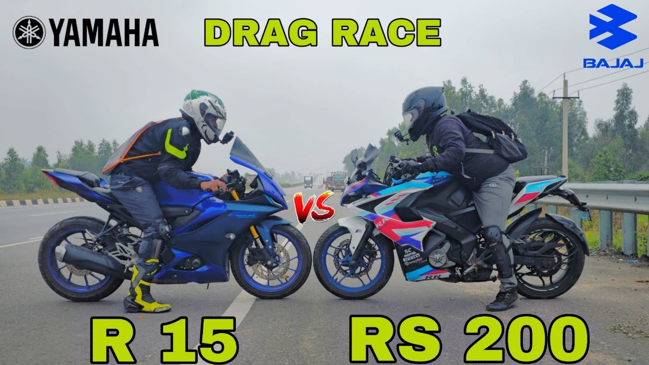 YAMAHA R-15 VS BAJAJ PULSAR RS 200 ( DRAG RACE )🔥 - YouTube