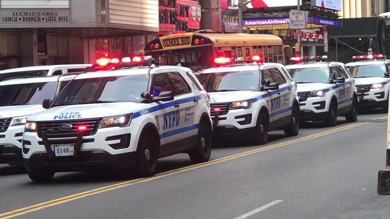 NYPD Critical Response Command Setting Up On 42nd Street Near Times ...