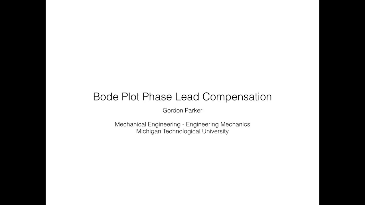 Bode Plot Phase Lead Compensation - YouTube