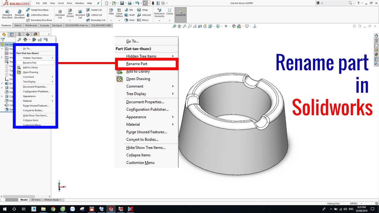 Cài Đặt Rename Chi Tiết Trong Solidworks - YouTube