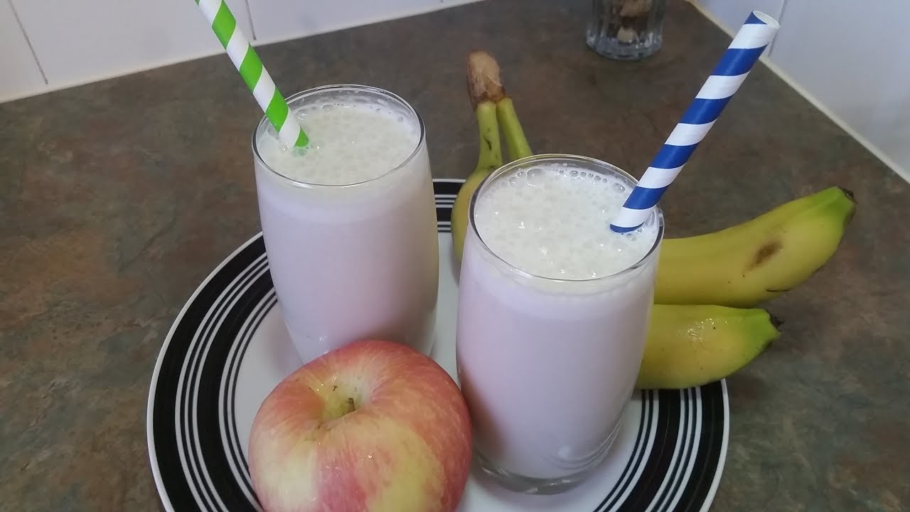 Apple and Banana milkshake Without Ice Cream.HEALTHY MILK SHAKE. - YouTube