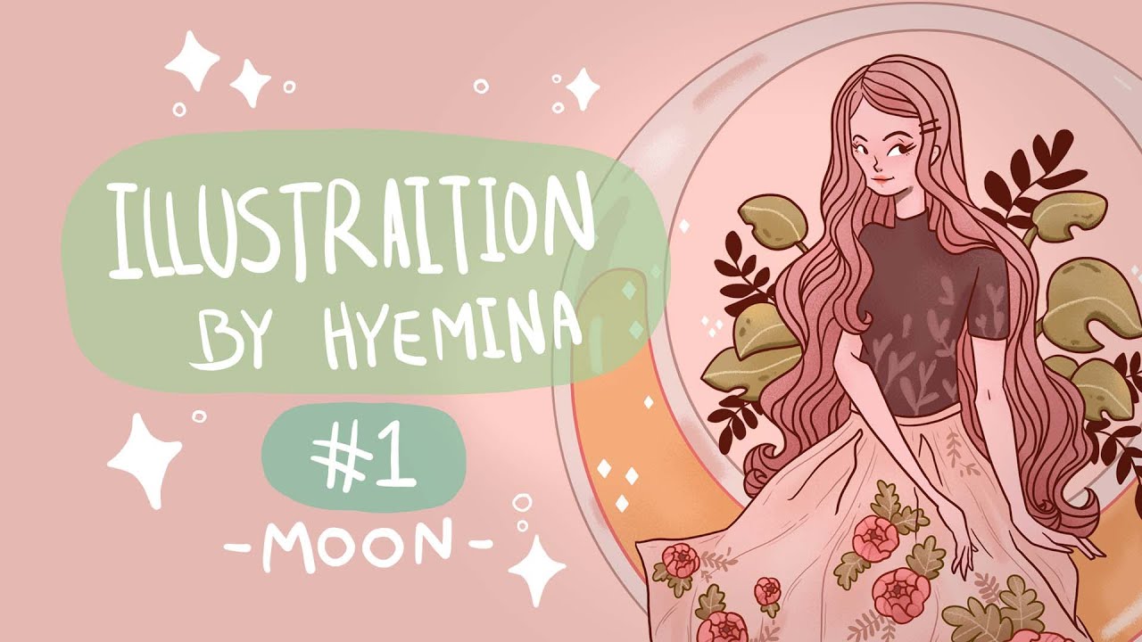 Hyemina // 'Moon' Digital time lapse painting - YouTube