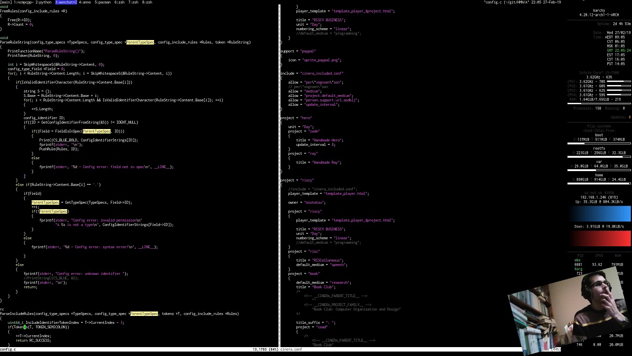Practising Programming In C 154 Cinera Config File Parsing Structure Youtube