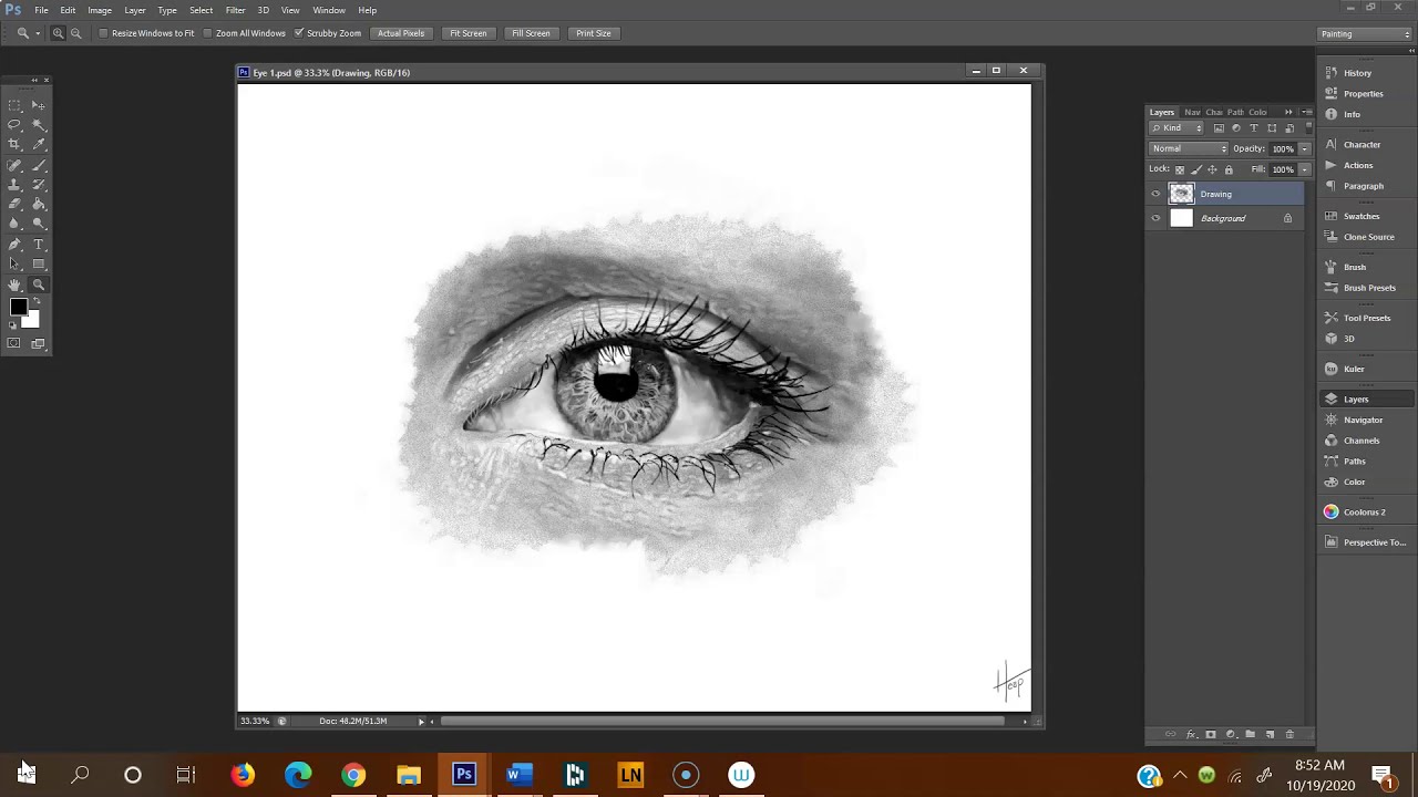 How to Draw a Hyper Realistic Eye - Digital Drawing Demo - YouTube