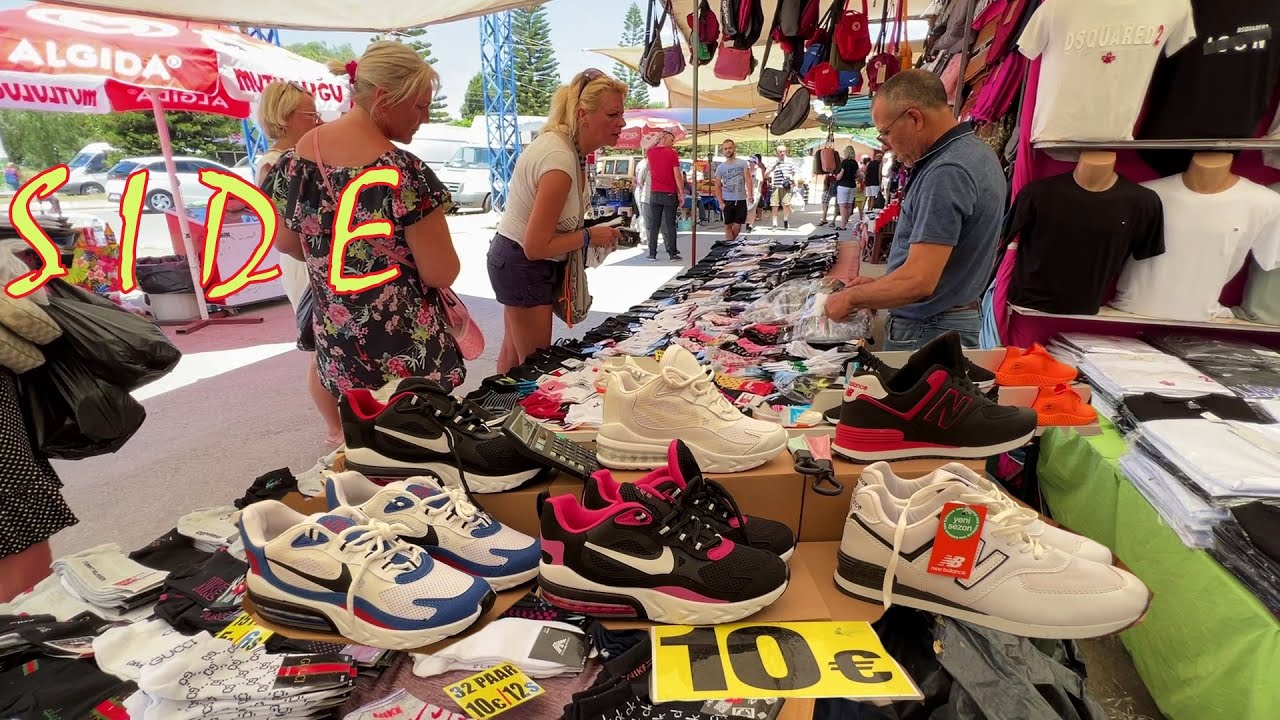 SIDE BAZAAR ON SATURDAY FAKE BASAR TURKEY #side #turkey #antalya - YouTube