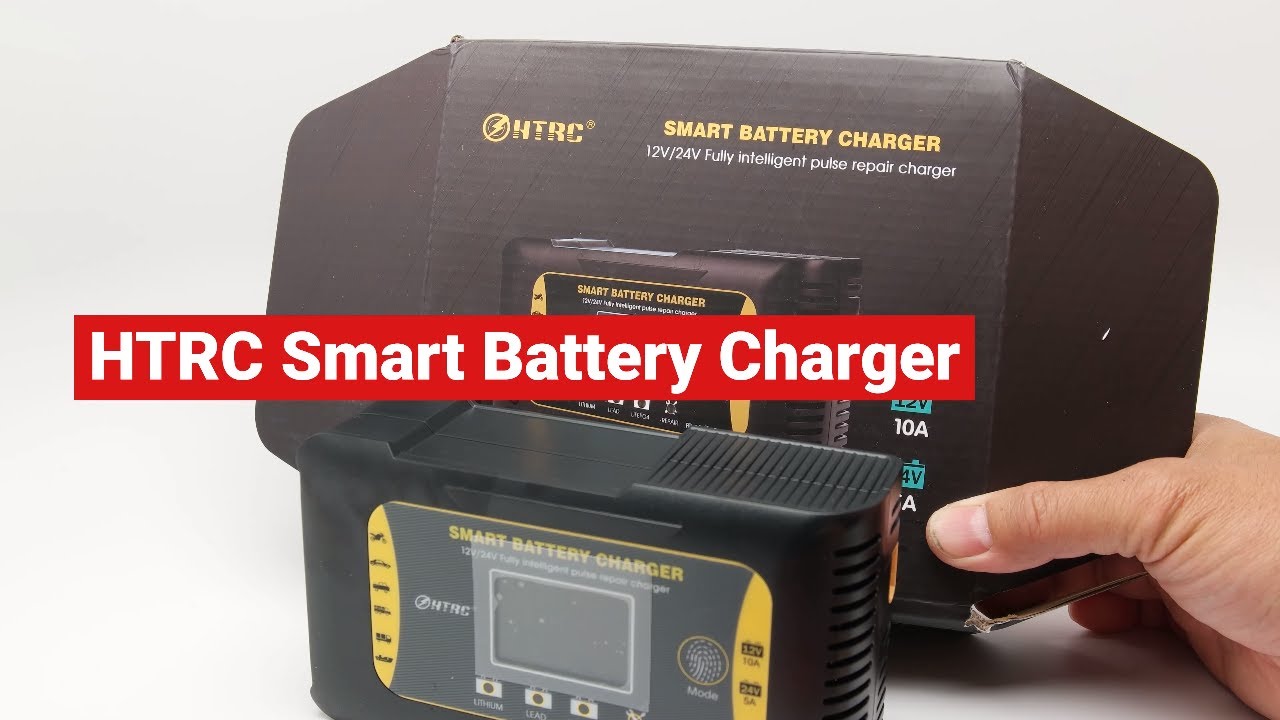 HTRC Smart Battery Charger for 12V and 24V Batteries | Unboxing and ...