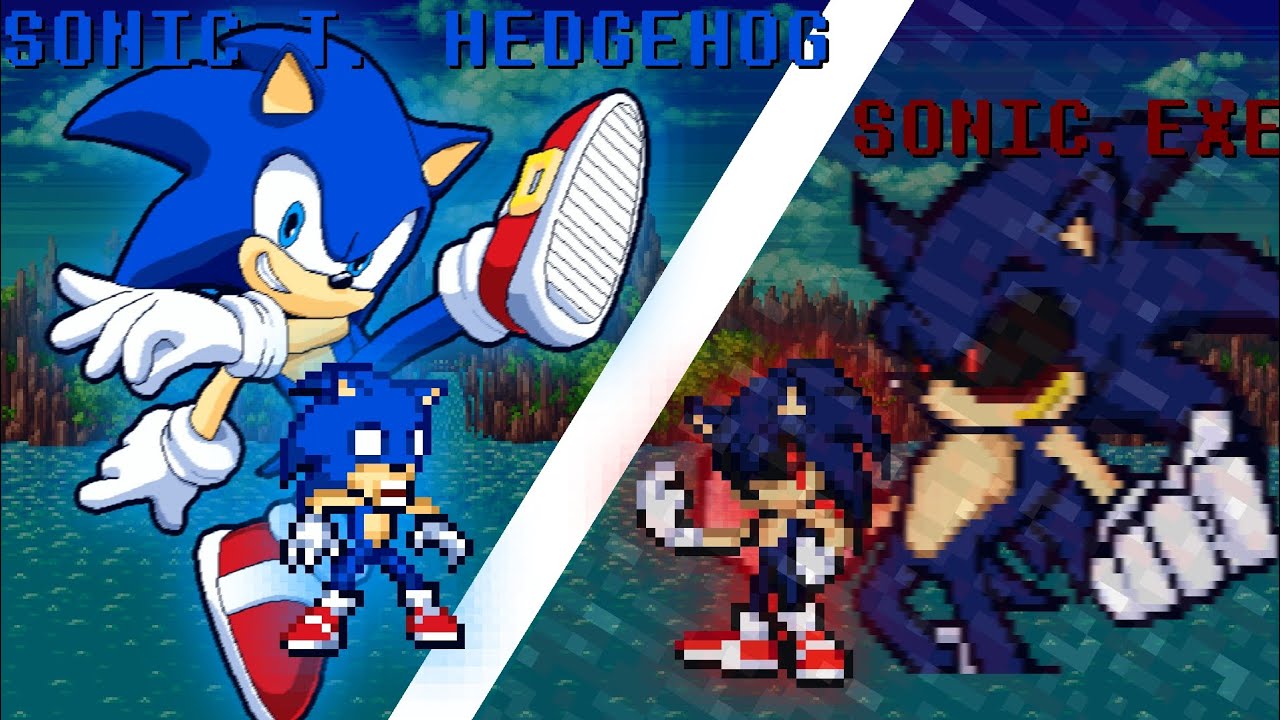 Sonic VS Sonic.EXE [Sticknodes Sprite Animation] - YouTube