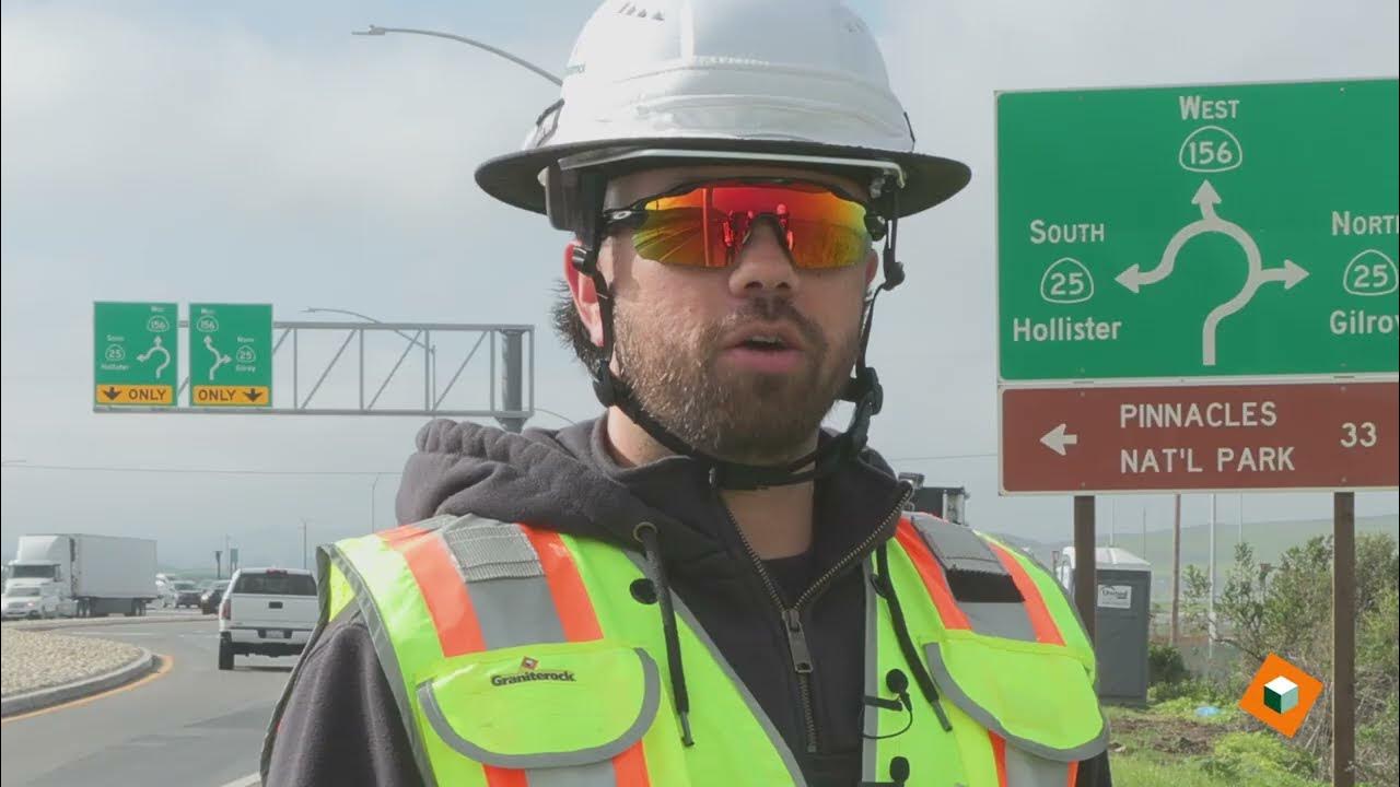 California's first turbo roundabout built by Graniterock in San Benito County - YouTube