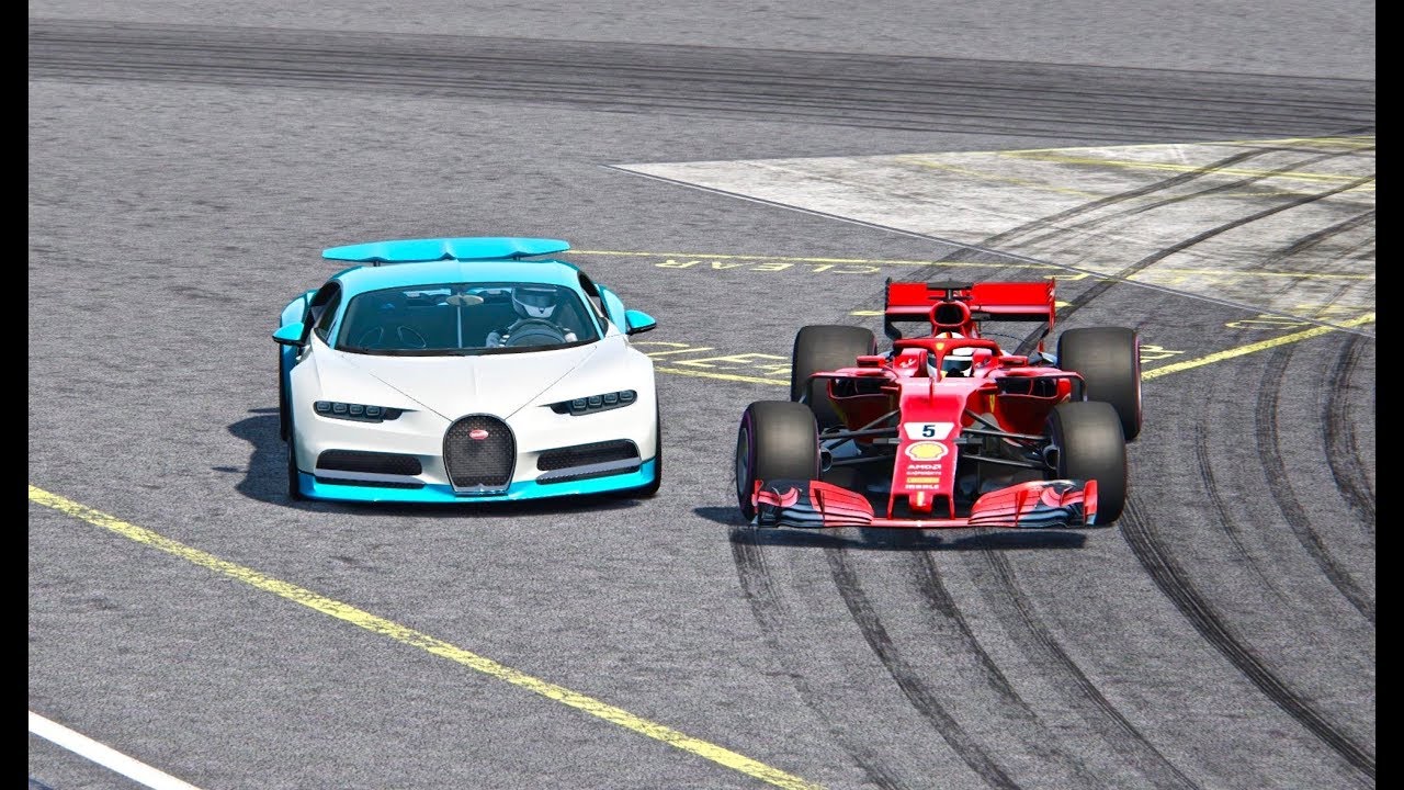 Ferrari F1 2018 vs Bugatti Chiron - Top Gear Track - YouTube